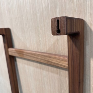 Wall Mounted Walnut Blanket Display Ladder | Handcrafted Solid Wood ...