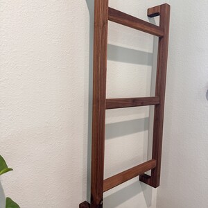 Wall Mounted Walnut Blanket Display Ladder | Handcrafted Solid Wood ...