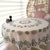 Floral Round Tablecloth, Turkish Hand Block Printed Round Table Cover ...