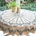 Floral Round Tablecloth: Turkish Hand Block Printed Cotton Table Cover ...