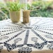 Floral Round Tablecloth: Turkish Hand Block Printed Cotton Table Cover ...