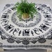 Floral Round Tablecloth, Turkish Hand Block Printed Round Table Cover ...