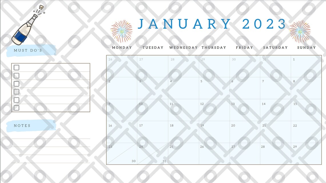 2023 Digital Planner Monthly Planner Goodnotes Planner Ipad - Etsy
