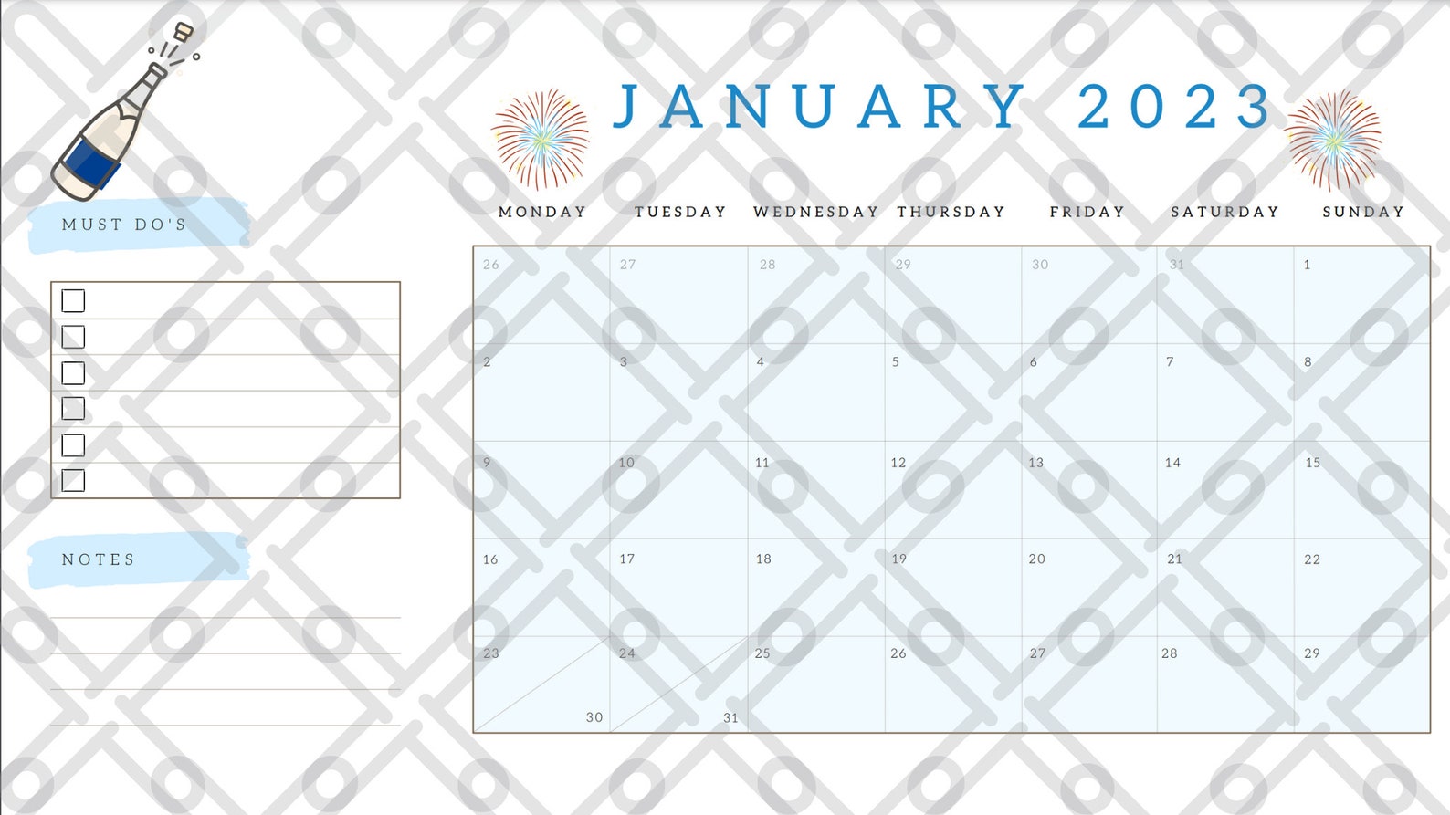 2023 Digital Planner Monthly Planner Goodnotes Planner Ipad - Etsy