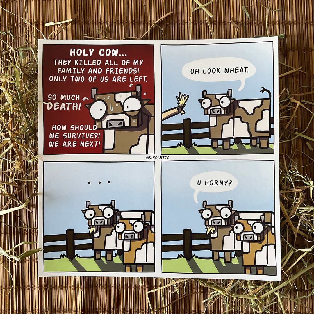 Nerdy Comic minecraft Cows Mini Poster 210 X 210 Mm - Etsy