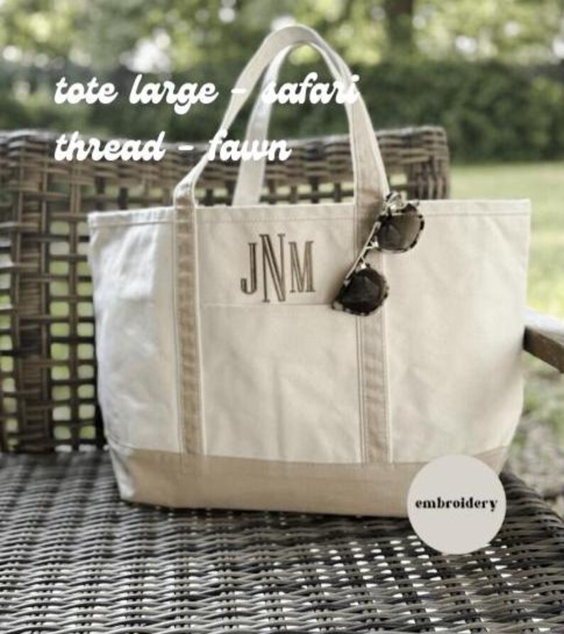 Personalized Canvas Tote Bag With Monogram - Custom Embroidered ...