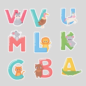 Learn the Alphabet With Animal Stickers Animal Alphabet - Etsy