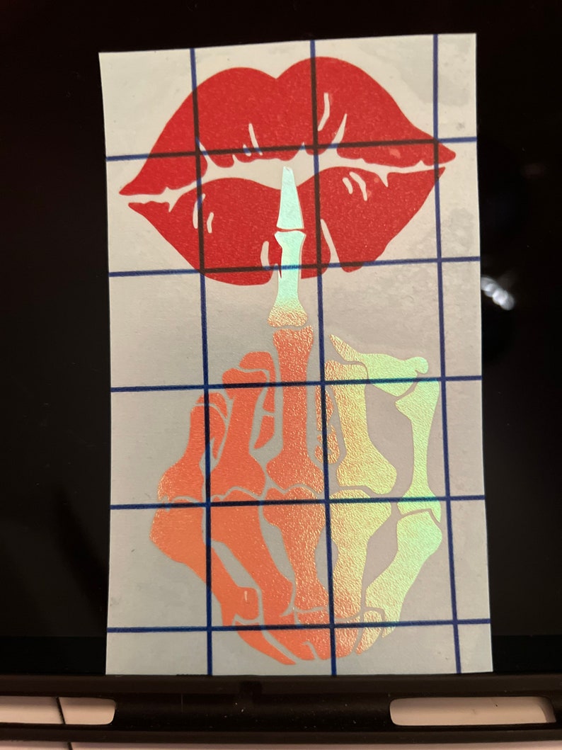 Decal Middle Finger Lips Skeleton - Etsy