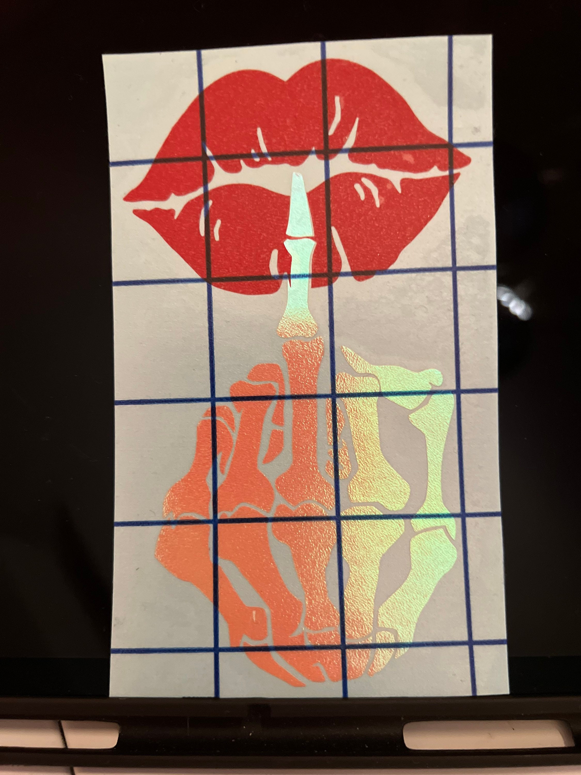 Decal Middle Finger Lips Skeleton - Etsy