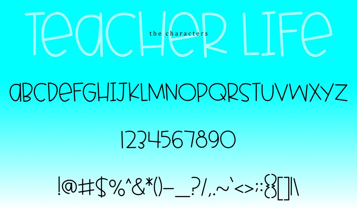 Teacher Life Font Font Download Digital Font TTF/OTF - Etsy