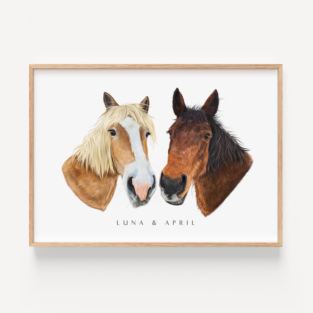 Custom Hand-drawn Multiple Pet Portrait From Photo – Joint Portrait for ...