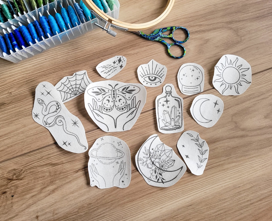 Mystic & Celestial Stick and Stitch Embroidery Patterns, Stocking ...