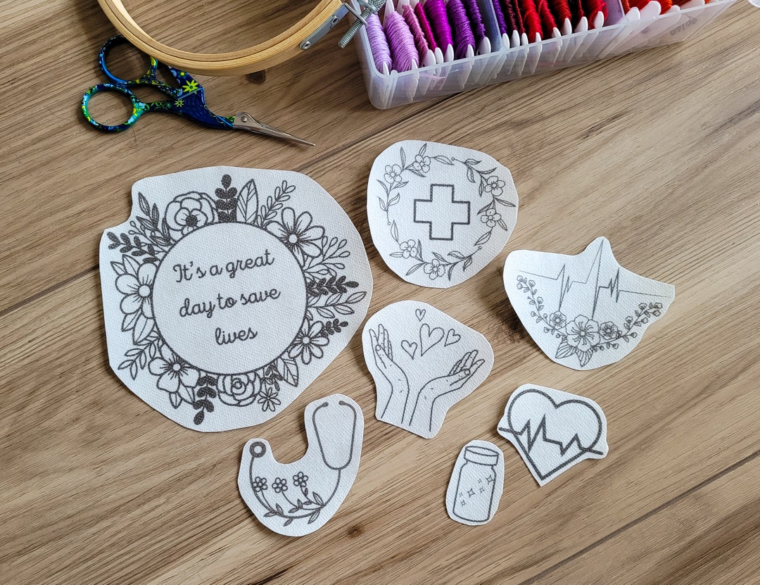 Nurse Stick and Stitch Embroidery Patterns, Stitch Your Statement, DIY ...