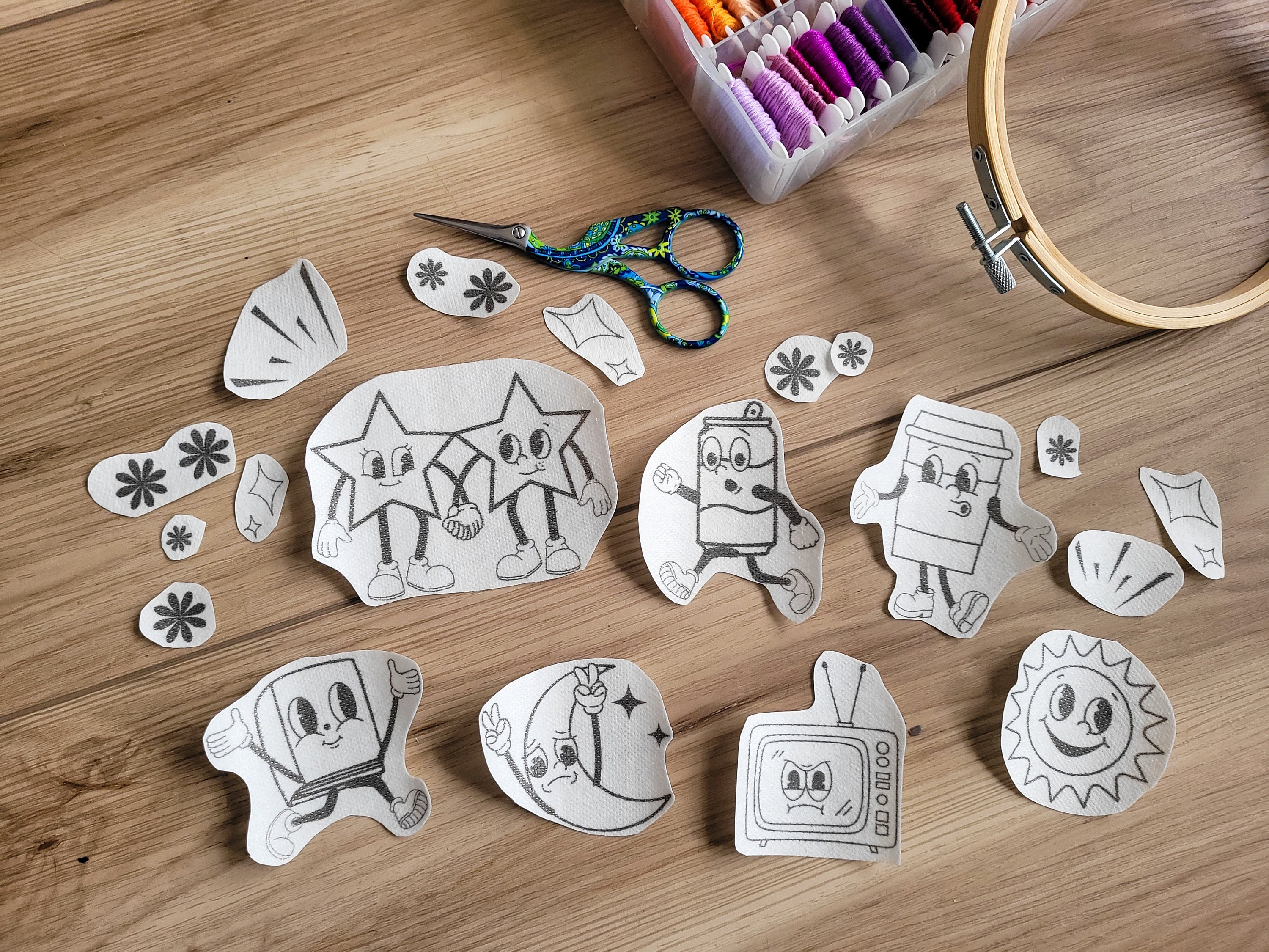 Retro Cartoon Stick and Stitch Embroidery Patterns, Vintage Theme ...