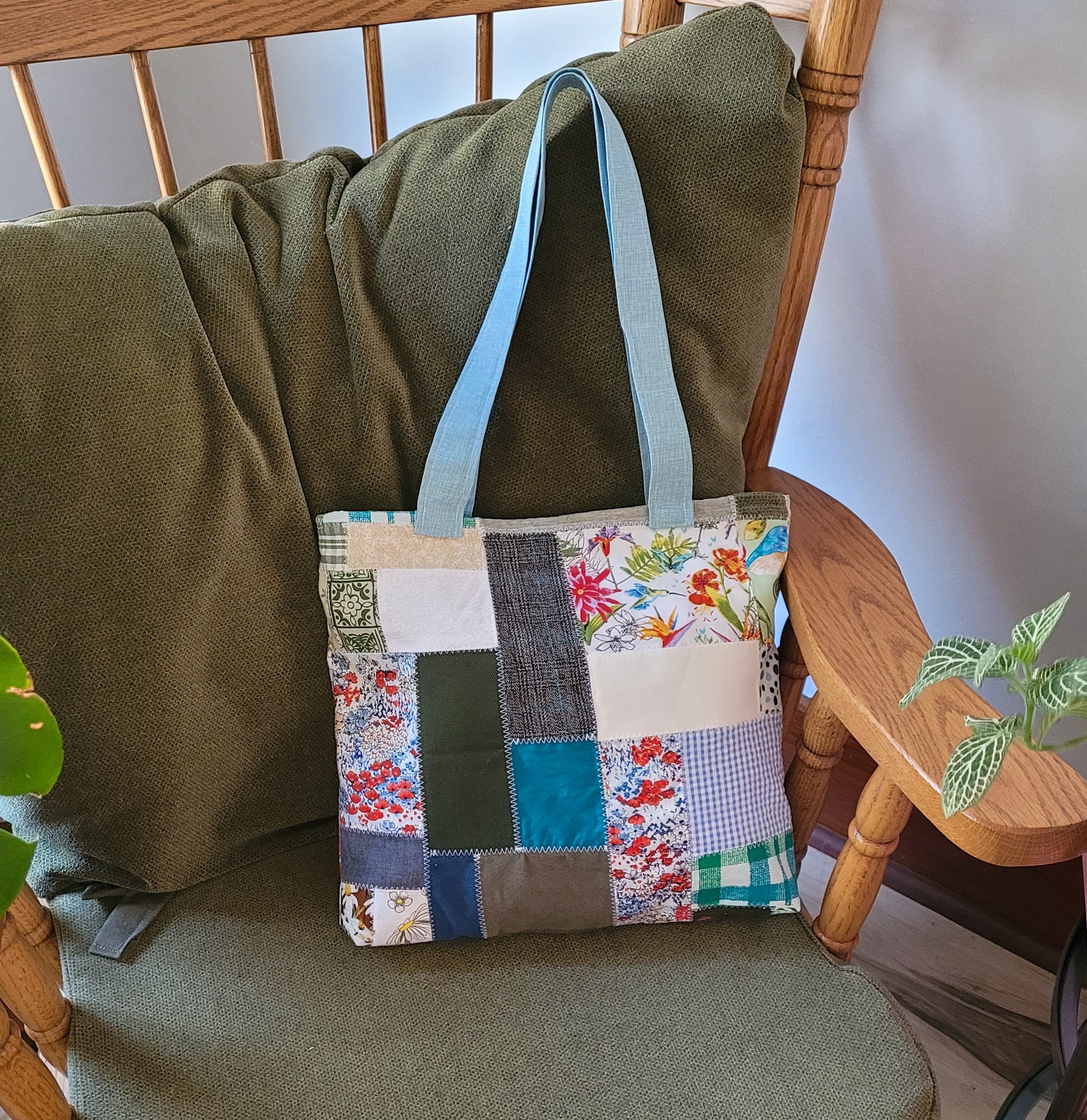 Handmade Patchwork Tote Bag, Market Bag, Christmas Gifts for Her, Upcycled Fabric, Zero Waste ...