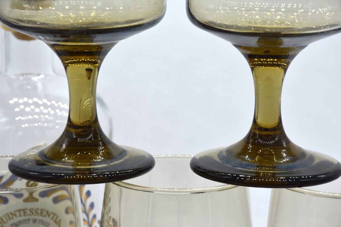 Libbey Libby Set 5 Tawny Accent Brown Vintage 1970 Mid Century - Etsy