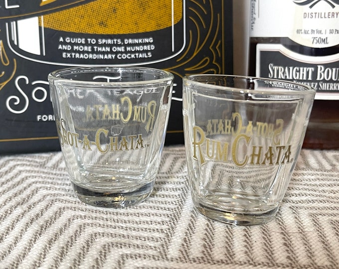 Set of 2 Rum Chata Shot-a-chata Divided Split Shot Glasses Cream ...