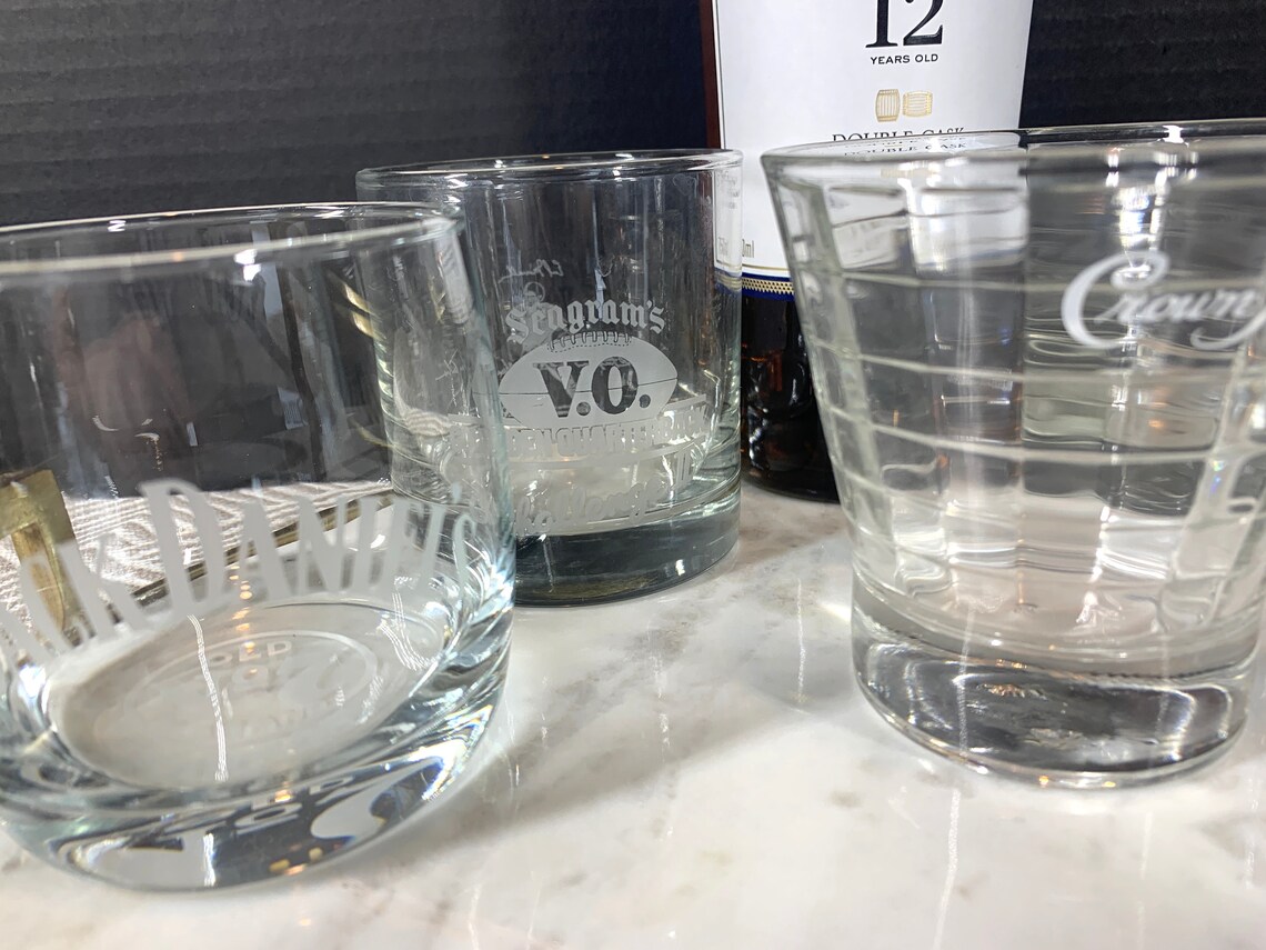 Vintage Assorted Set of 6 Whiskey Tumbler Rocks Glasses Scotch - Etsy