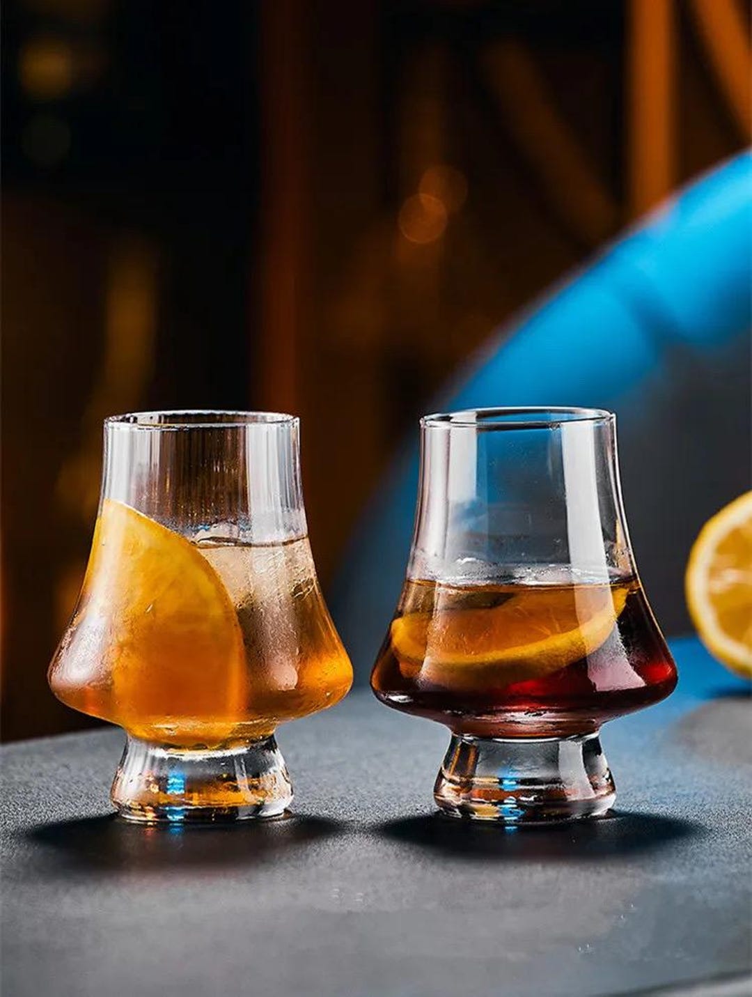 Deluxe Bourbon Whiskey Glass Snifters, Set of 2 Glen Cairn, Narrow Rim ...