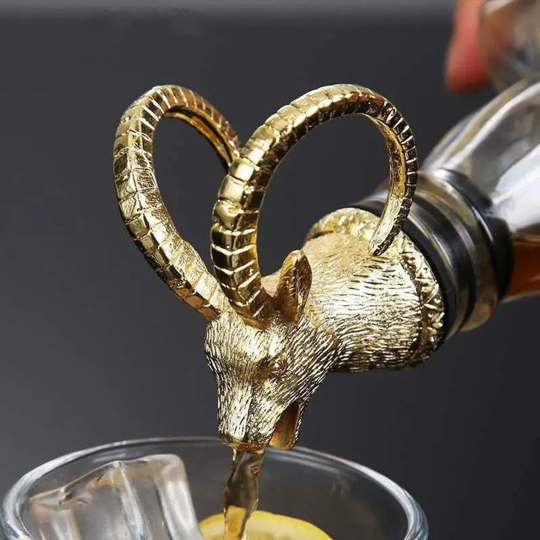 Goat Antelope Head Liquor/wine Bottle Pourer Mouth Wine Stopper Animal ...