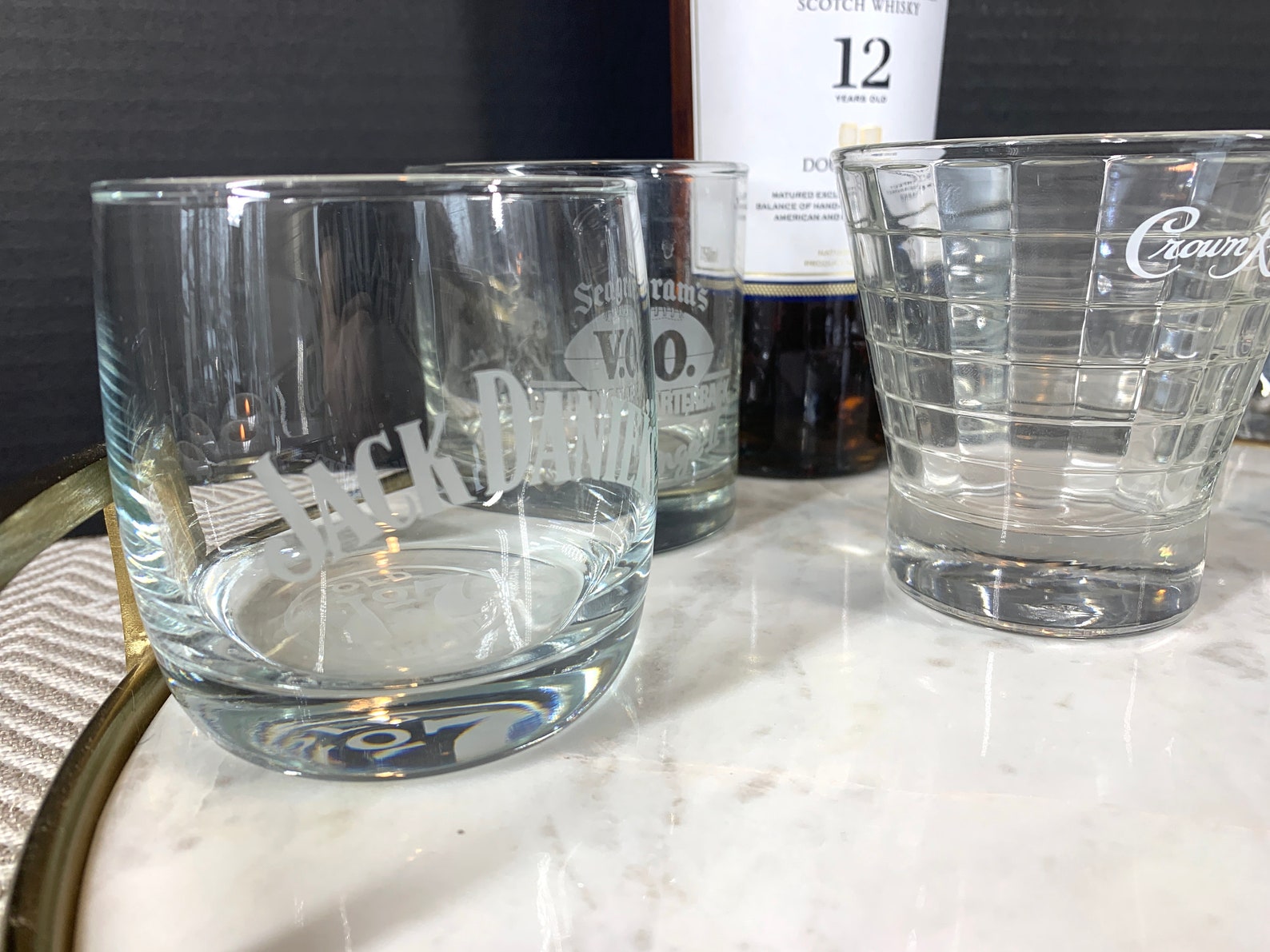 Vintage Assorted Set of 6 Whiskey Tumbler Rocks Glasses Scotch - Etsy