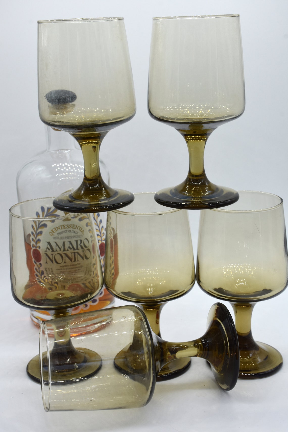 Libbey Libby Set 5 Tawny Accent Brown Vintage 1970 Mid Century - Etsy