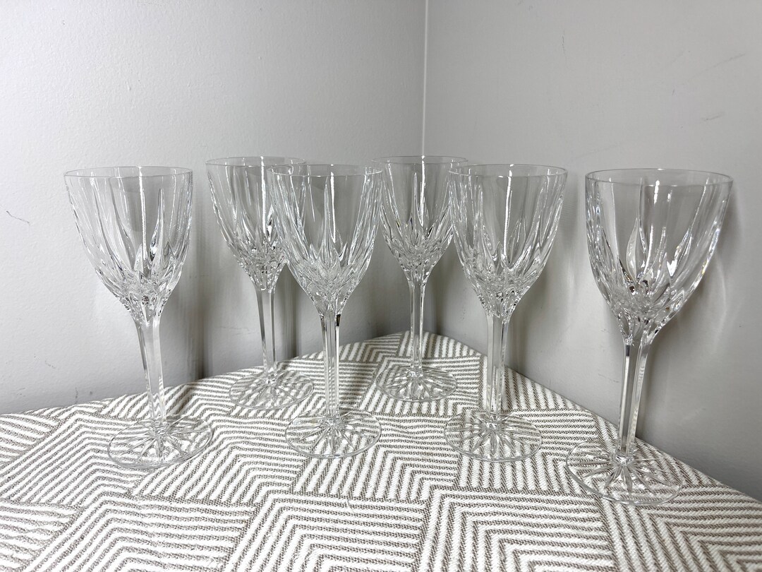 Stunning Set of 6 Mikasa Apollo Cut Lead Crystal Faceted Heavy ...