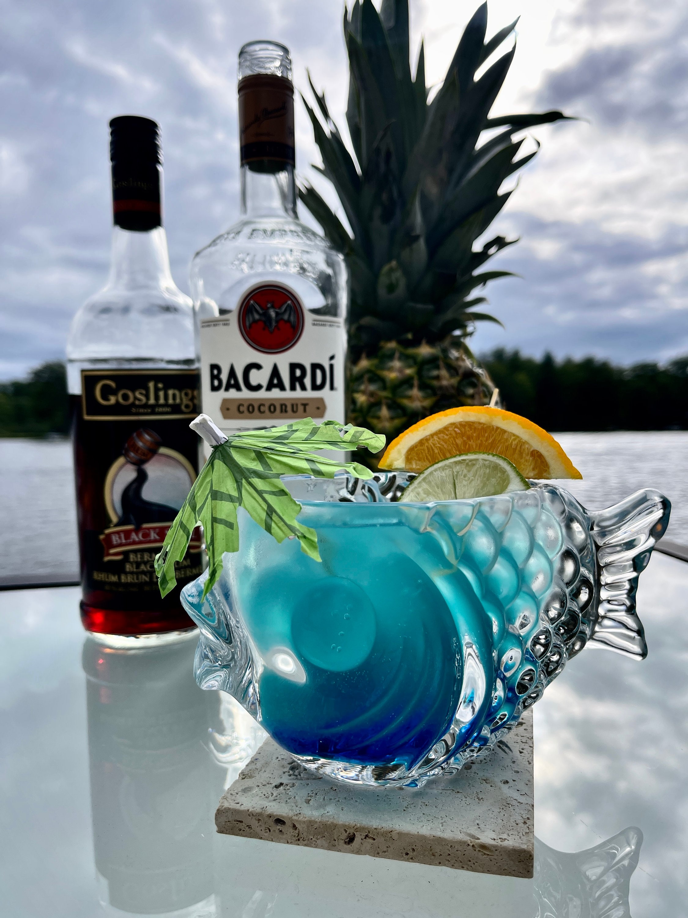 Detailed Tropical Tiki FISH Glass Craft Cocktail 12 Oz Drink Bar Summer ...