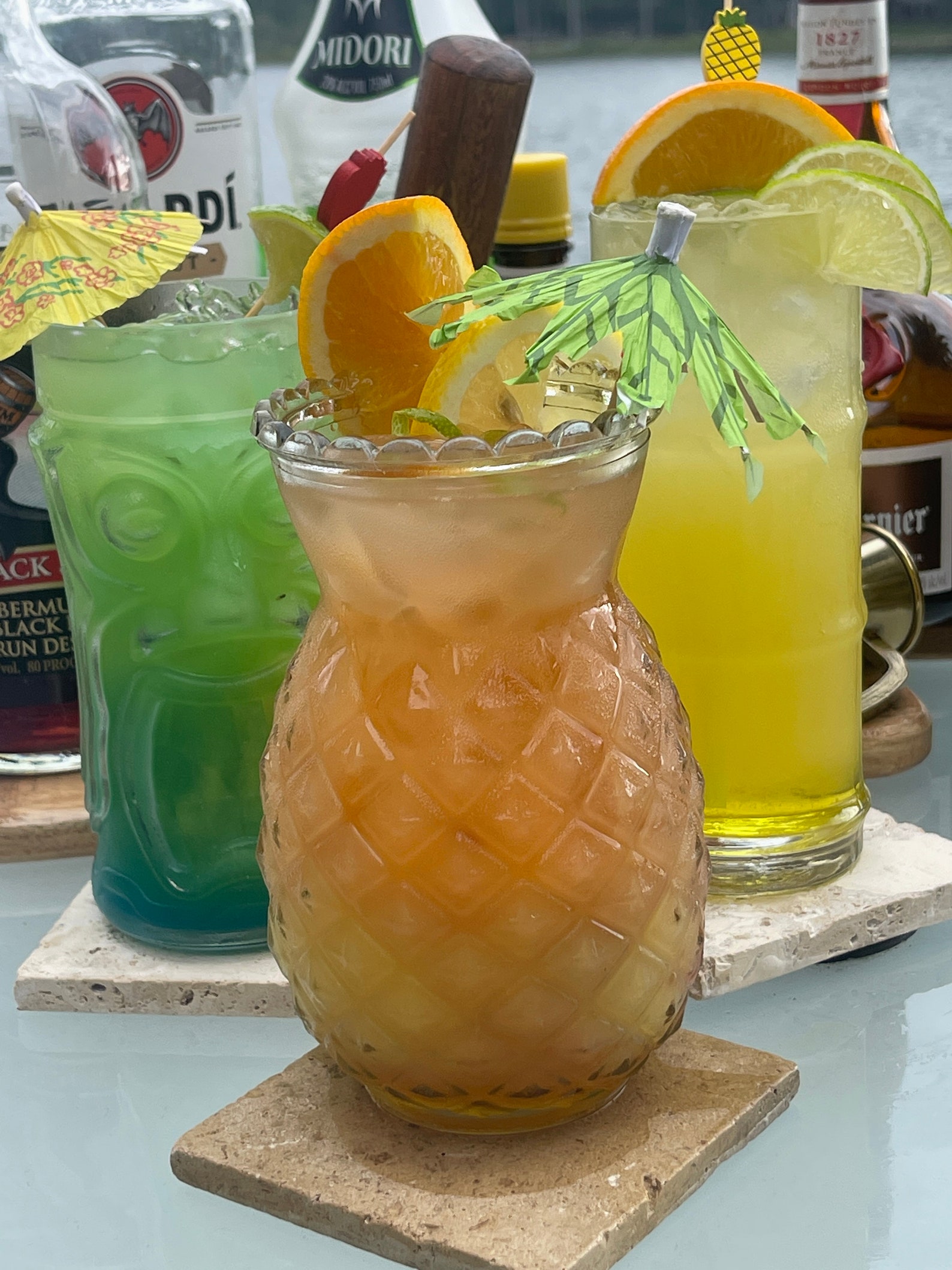 Vintage Style Set of 2 Large Craft Cocktail Tiki 20 Oz Tropical ...