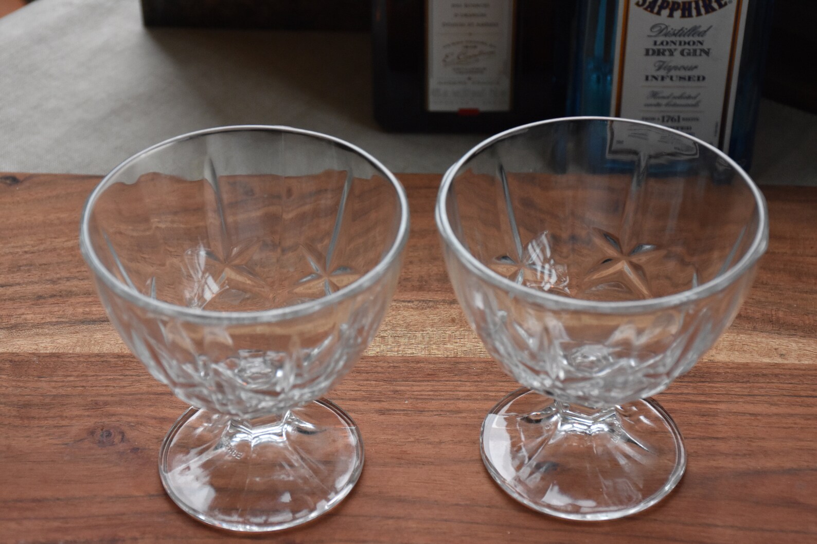 2 Vintage Atomic Star Unique Etched Sherbet Dessert Retro - Etsy