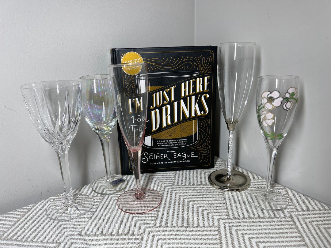 5 Eclectic Vintage Assorted Classic Stemmed Champagne Glasses Flute ...
