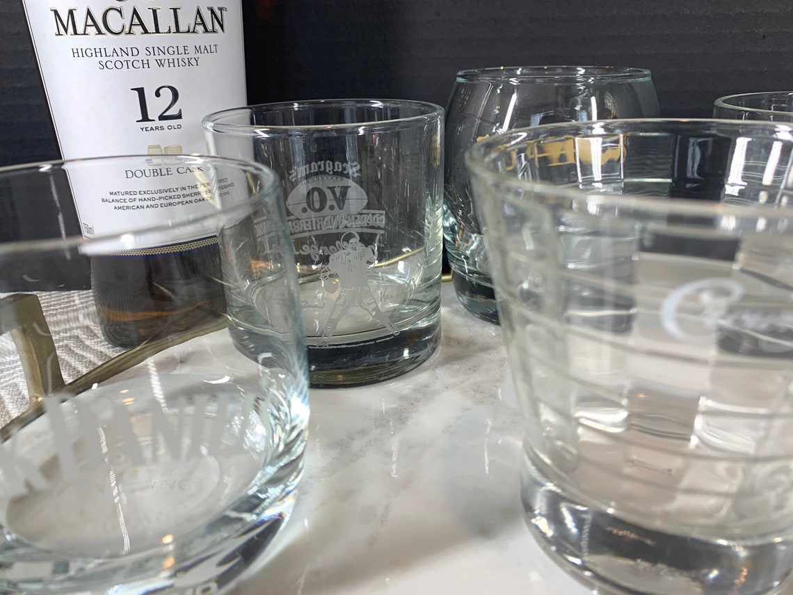 Vintage Assorted Set of 6 Whiskey Tumbler Rocks Glasses Scotch - Etsy