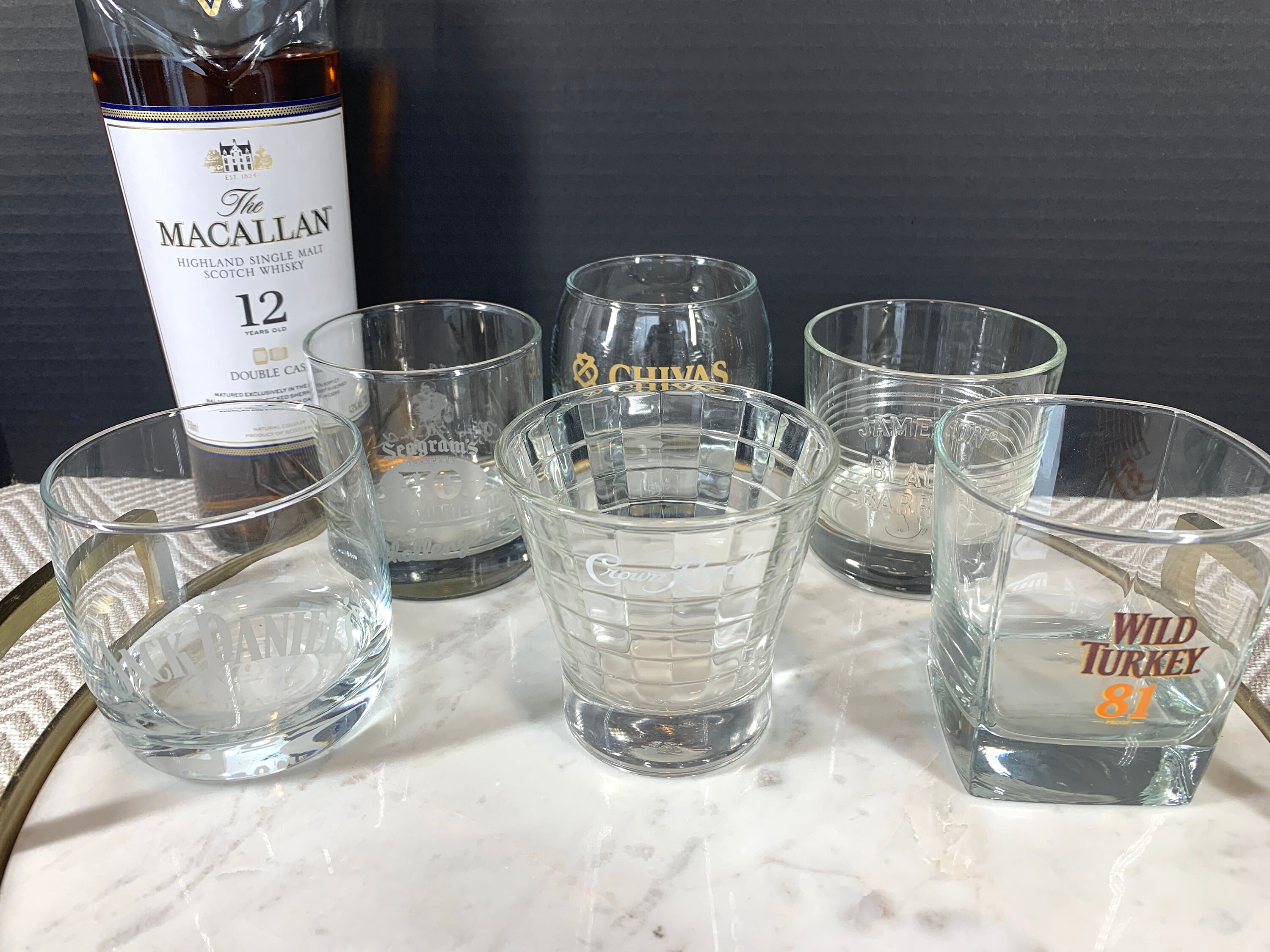 Vintage Assorted Set of 6 Whiskey Tumbler Rocks Glasses Scotch - Etsy