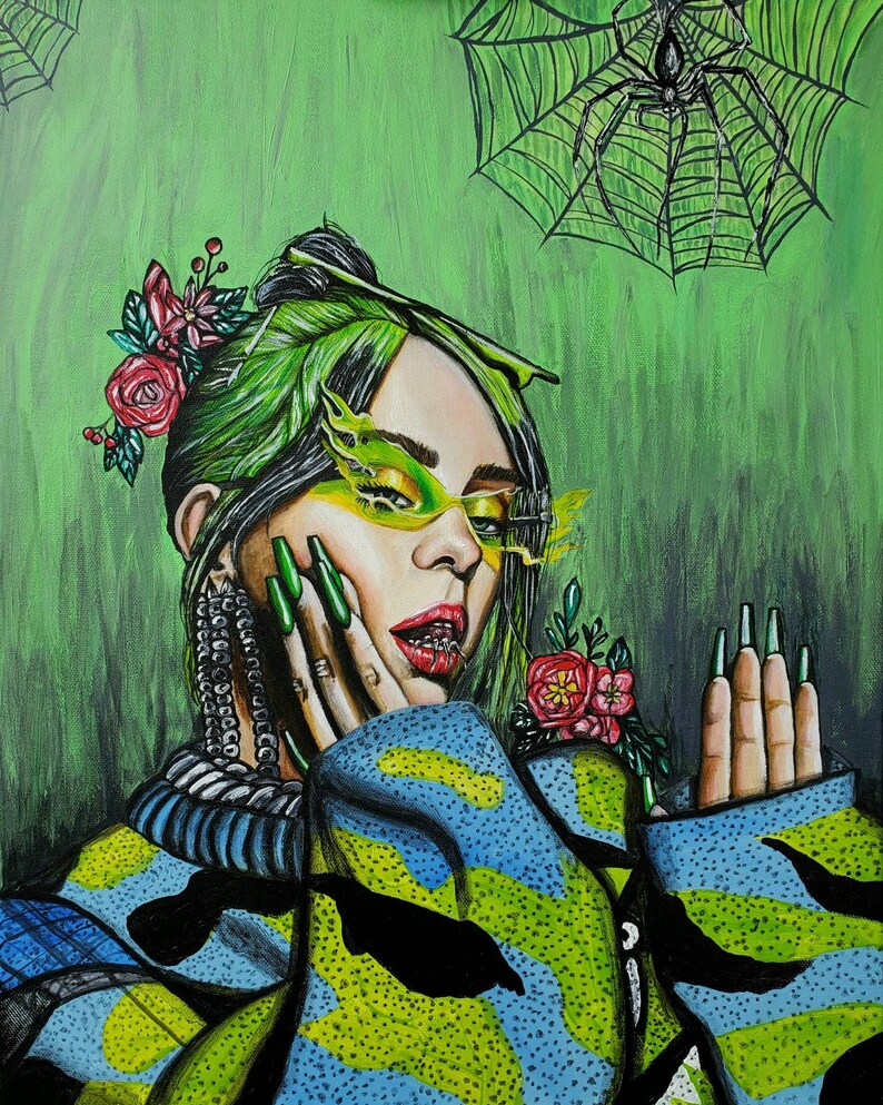 Billie Eilish Portrait Art Print 8'10' | Etsy