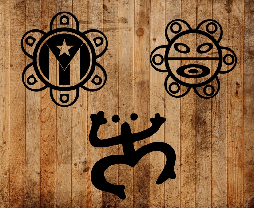 Puerto Rico Taino Sun & Coqui Decal Set: Car, Laptop, Fender Stickers ...