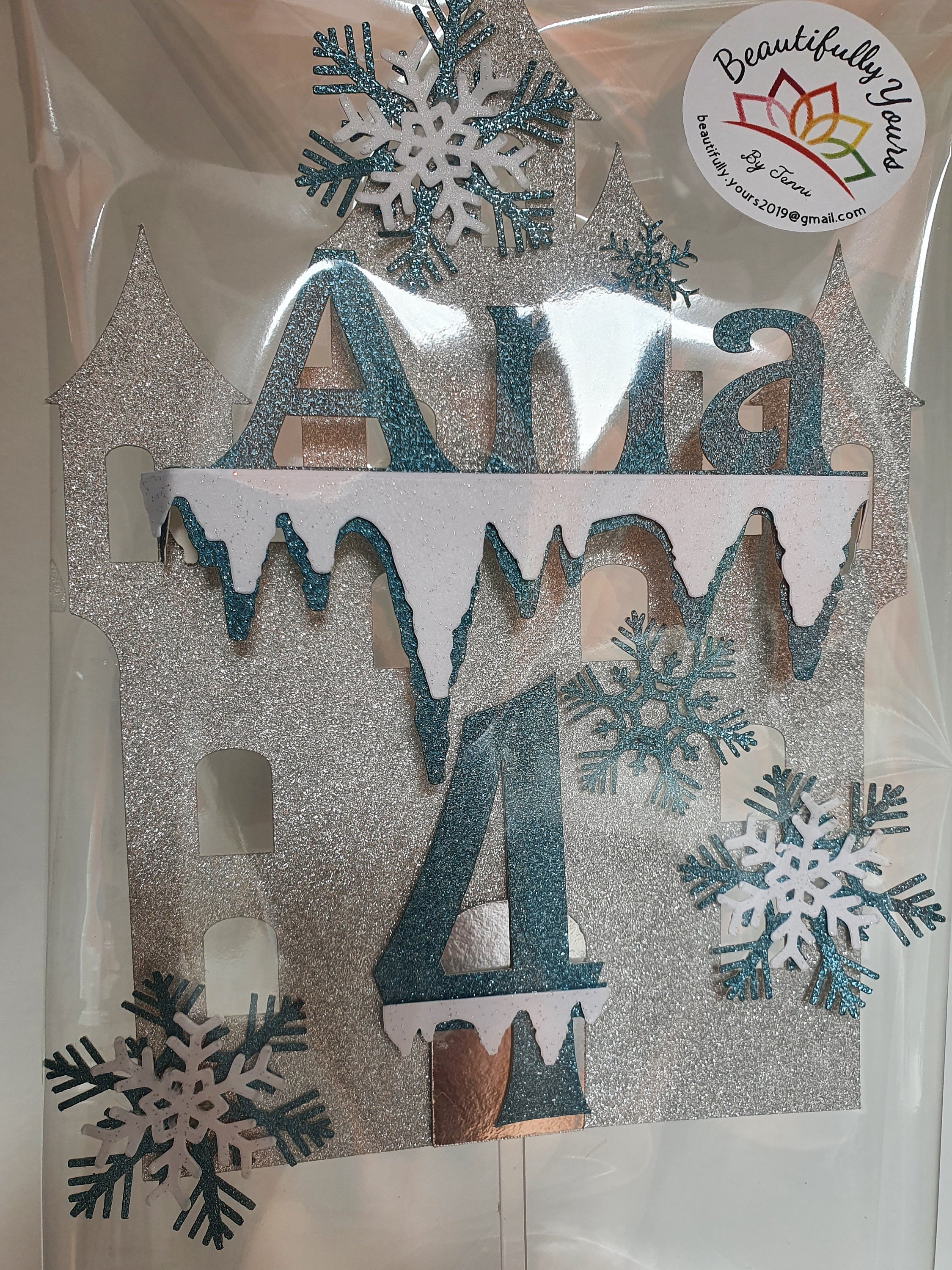 Frozen Cake Topper, Ice Castle, Personalised, Handmade - Etsy