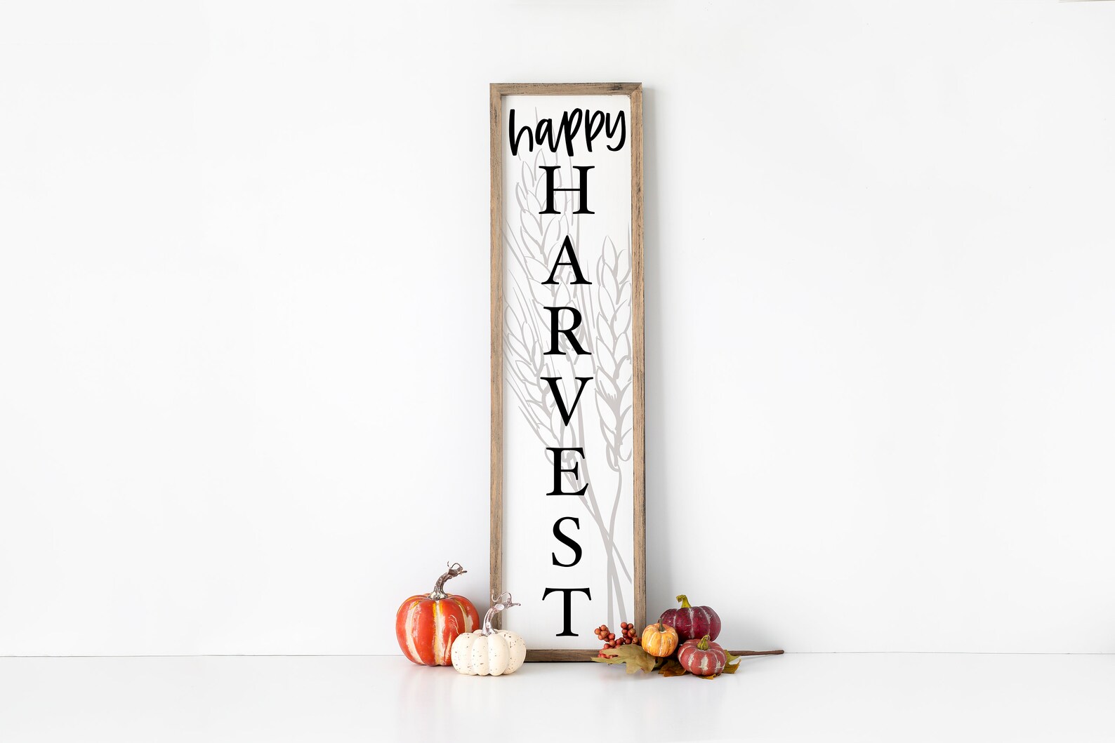Happy Harvest Porch Sign Svg - Thanksgiving Svg, Vertical Sign Svg ...