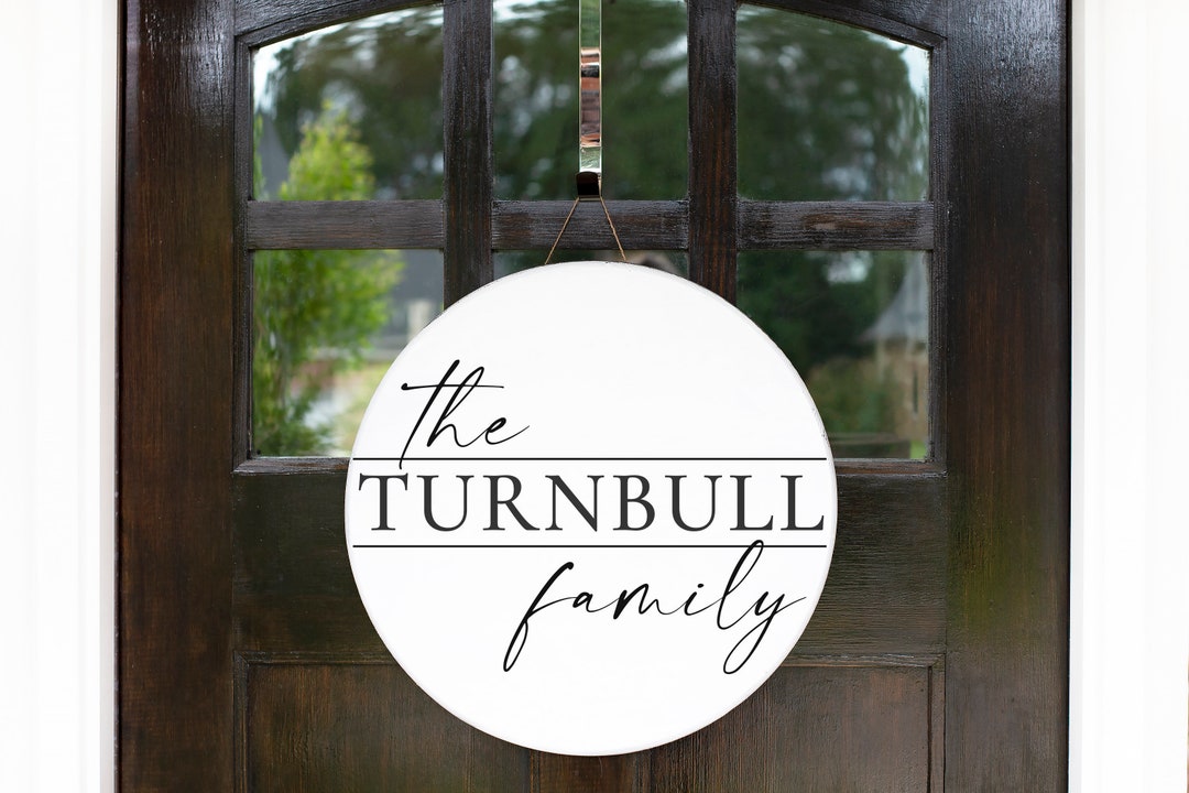 Family Name Svg - Last Name Svg, Door Hanger Svg, Round Sign Svg, Wood ...