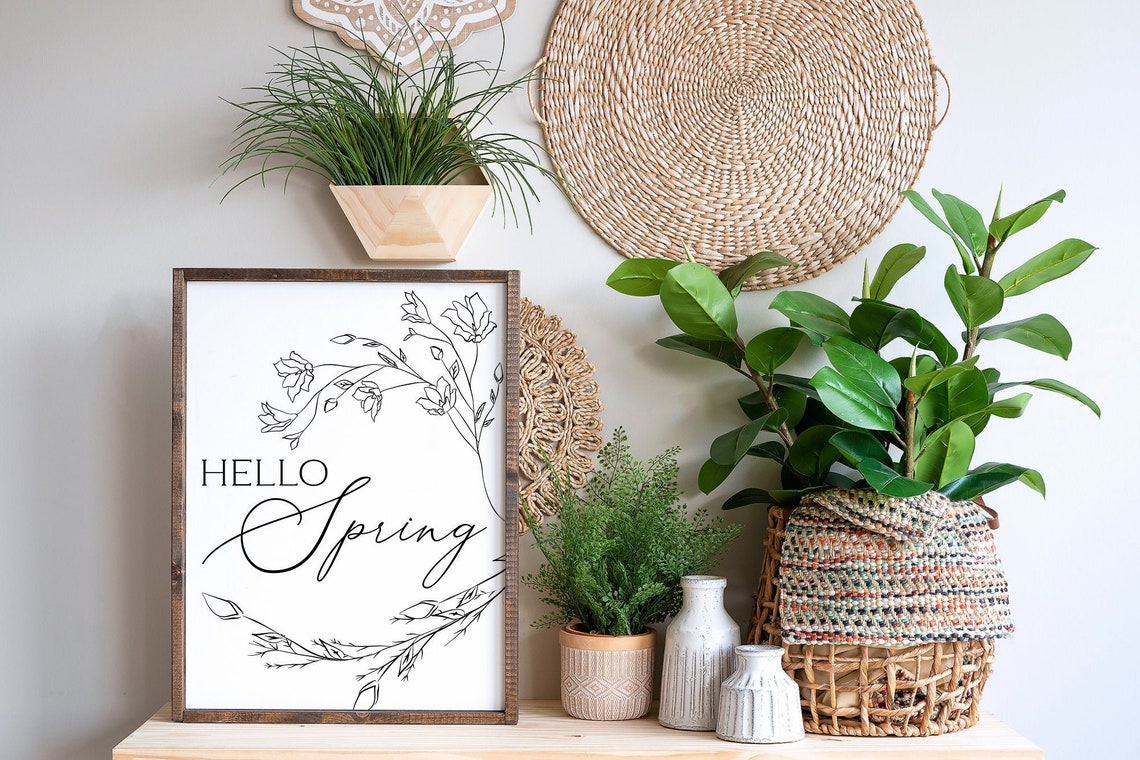 Hello Spring Svg - Spring Svg, Floral Frame Svg, Botanical Svg ...