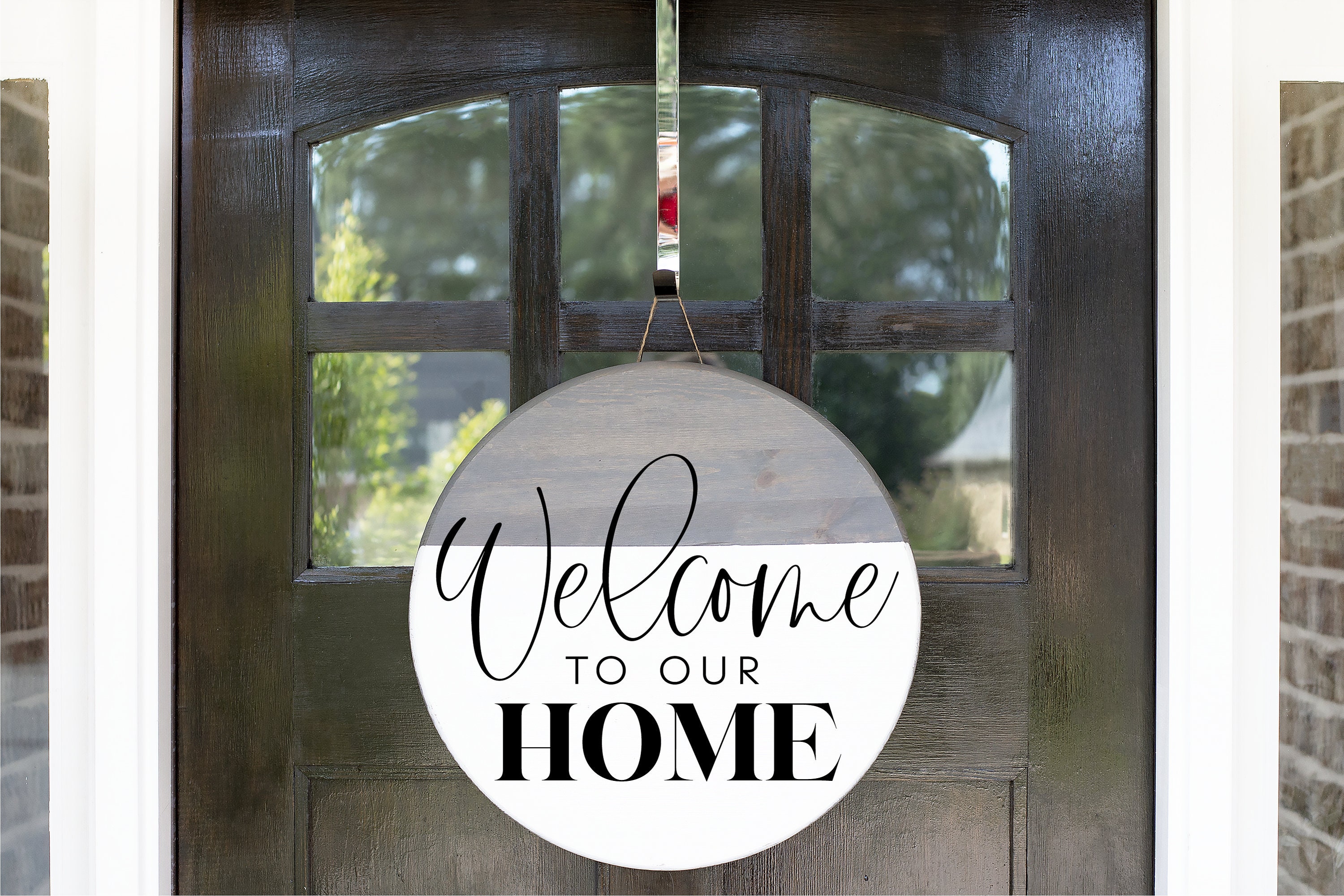 Welcome to Our Home Svg, Welcome Sign Svg, Door Hanger Svg, Round Wood ...