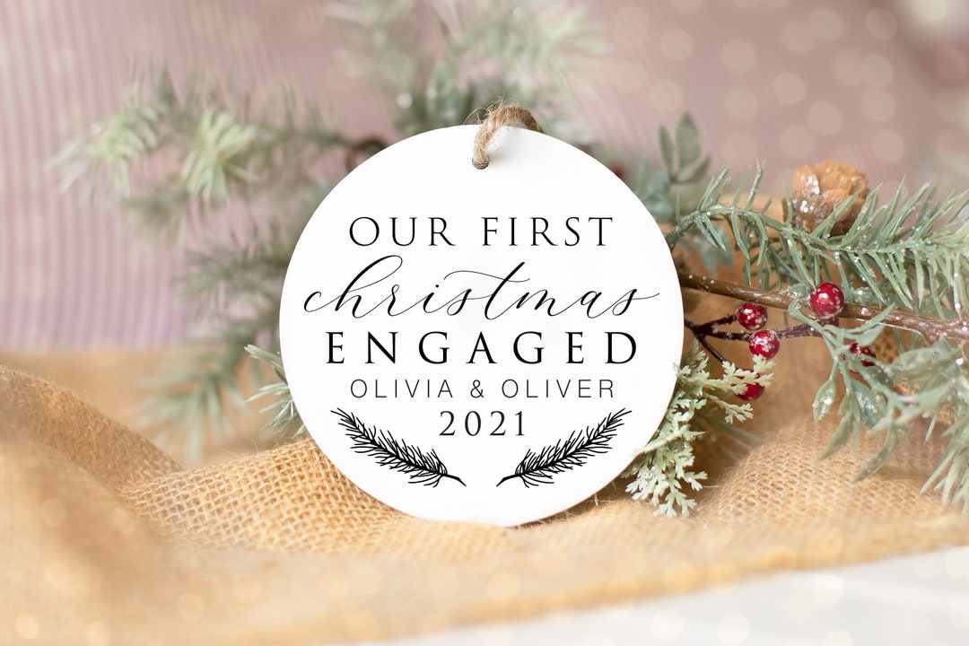 2021 Our First Christmas Engaged Svg File - Engagement Ornament Svg ...