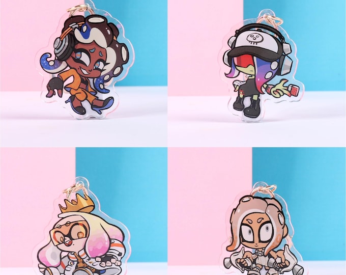 Pearl, Marina, Agent 8, & Acht - Acrylic Holographic Star Keychain ...