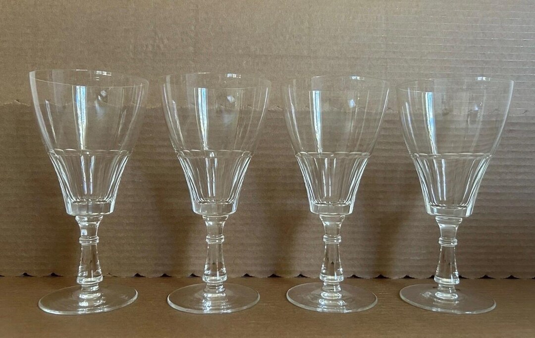 Crystal Wine Glasses by SASAKI Japan Pristine 4 N Set 6 3/4” Pattern ...