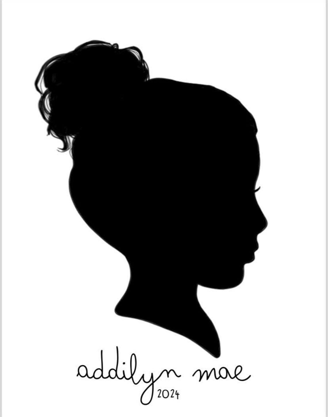 Personalized Silhouette Portrait of Child’s Head Baby Face Outline ...