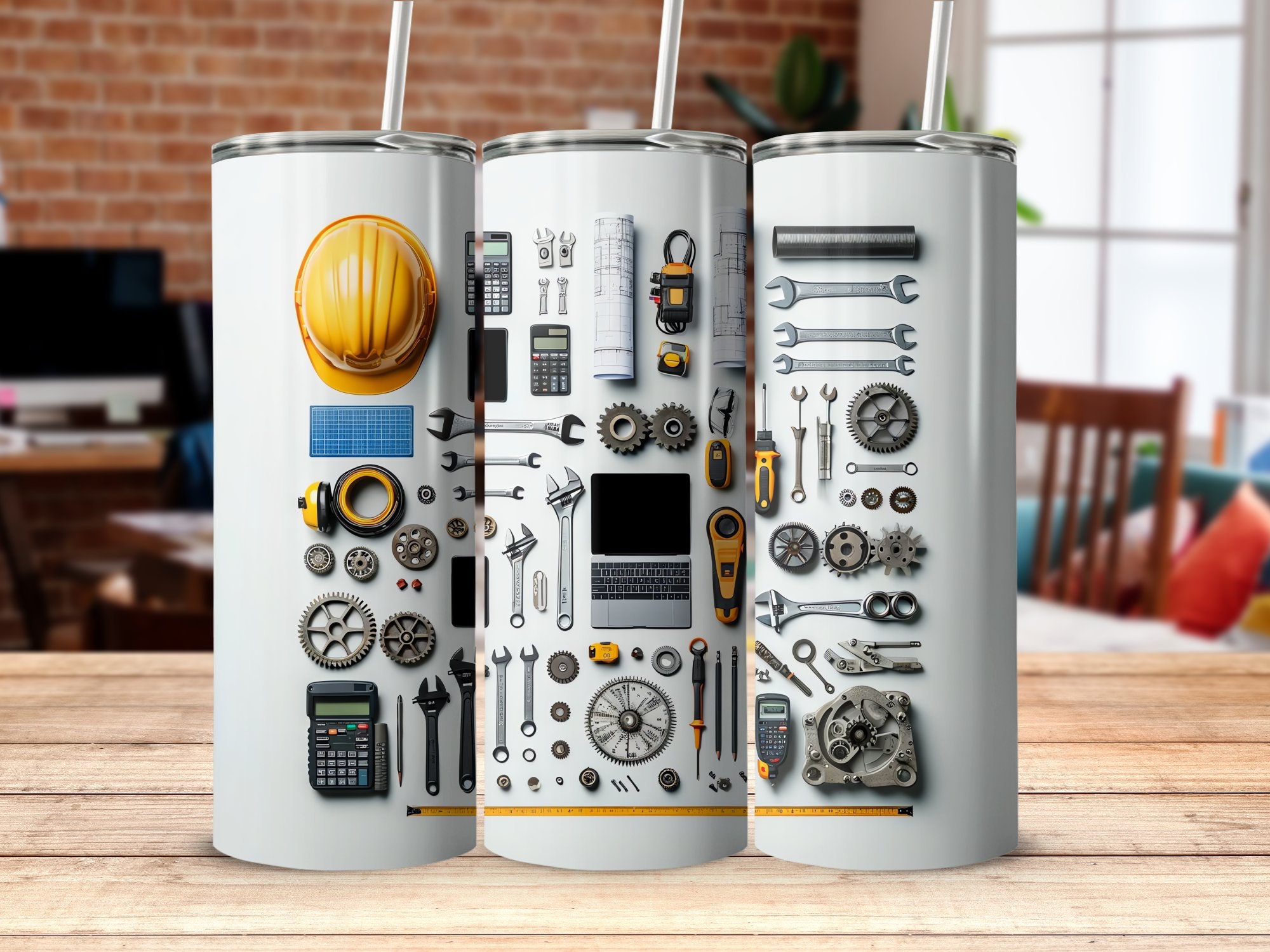 Engineer Tumbler Wrap 20 Oz Sublimation Design Blueprint and Gadgets ...