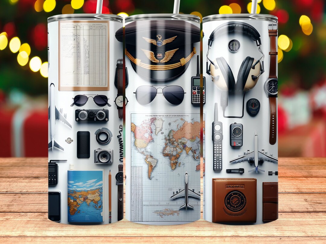 Pilot Tumbler Wrap 20 Oz Sublimation Design Skyward Knolling Art Print ...
