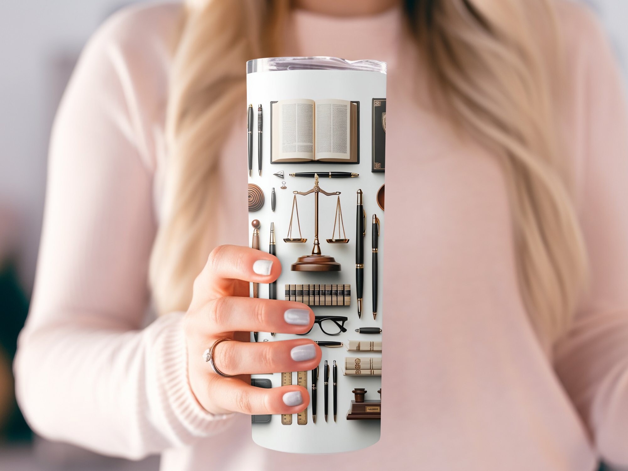 Lawyer Tumbler Wrap 20 Oz Sublimation Design Scales of Justice and ...