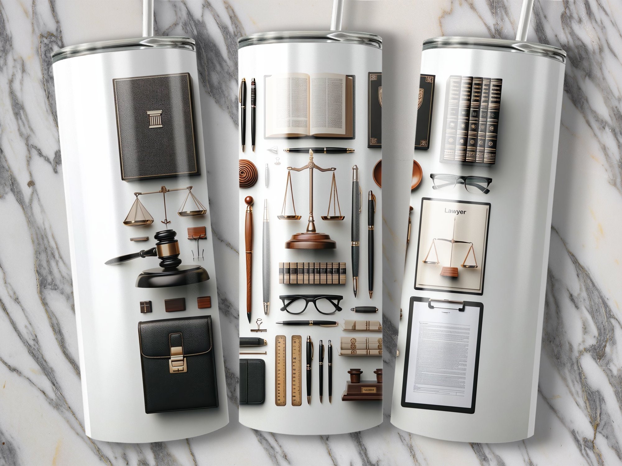 Lawyer Tumbler Wrap 20 Oz Sublimation Design Scales of Justice and ...