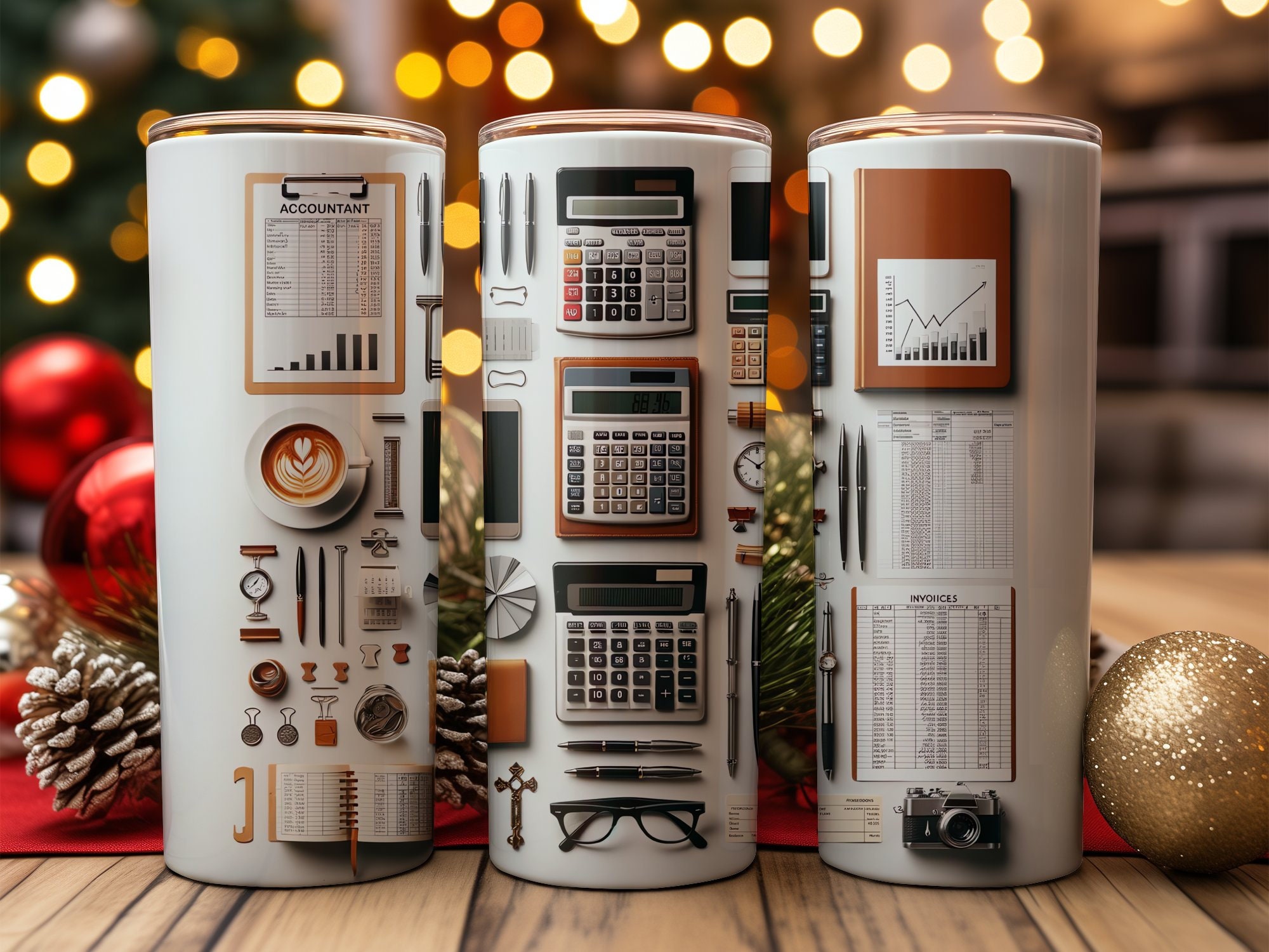 Accountant Tumbler Wrap 20 Oz Sublimation Design Knolling Art of ...