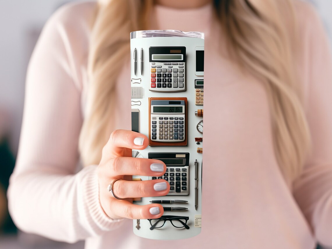 Accountant Tumbler Wrap 20 Oz Sublimation Design Knolling Art of ...